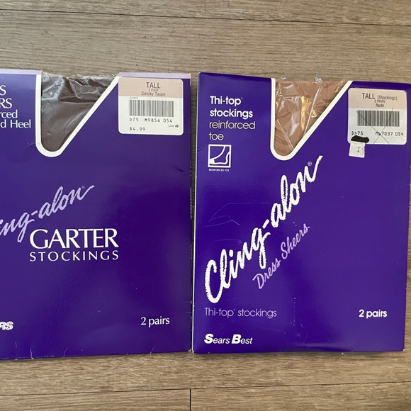 Accessories | Vintage Clingalon Thitop Garter Reinforced Toe Stockings ...